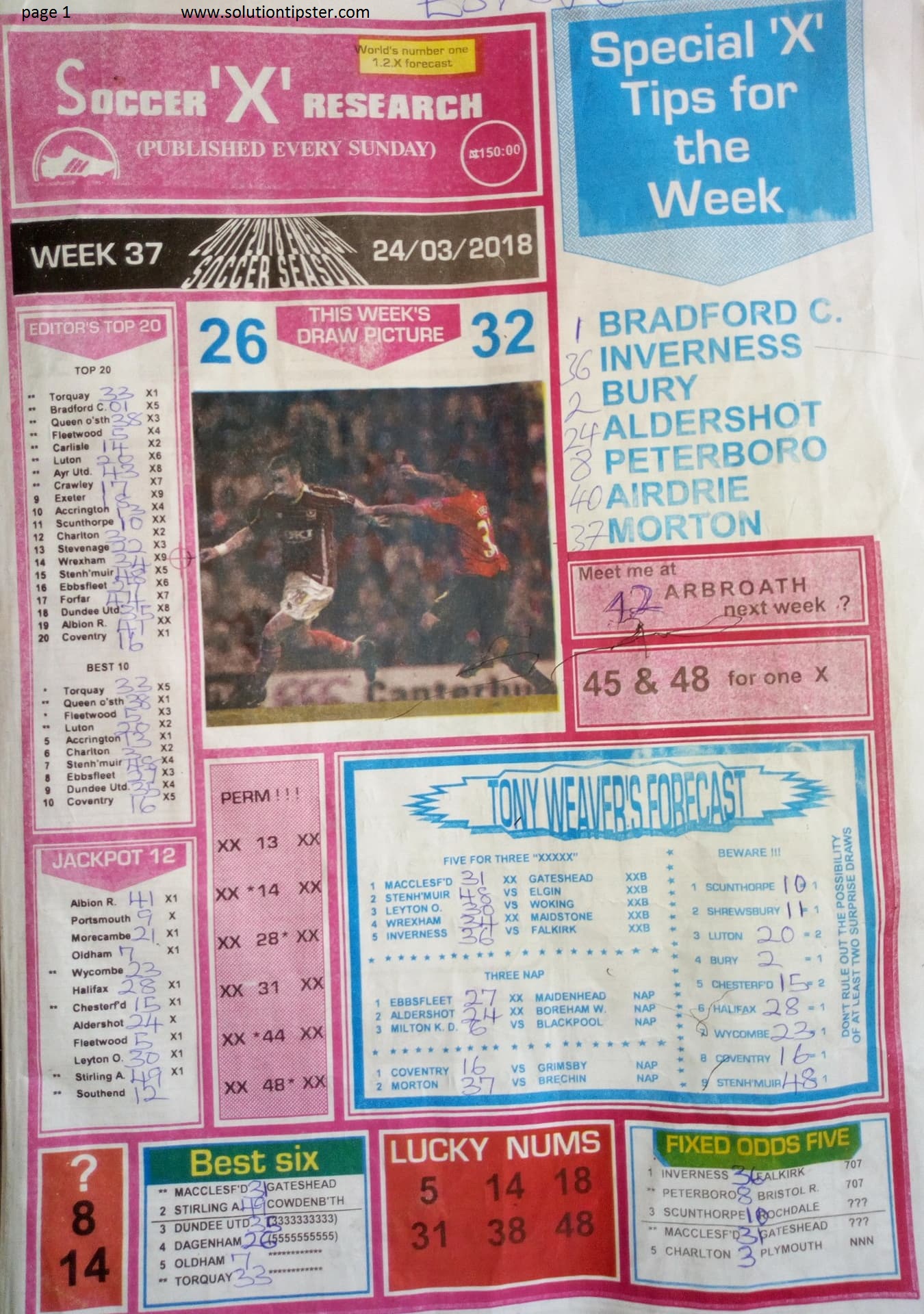 Week 37 Pool RSK Papers 2018: Capital, Bob Morton, Soccer Research ...