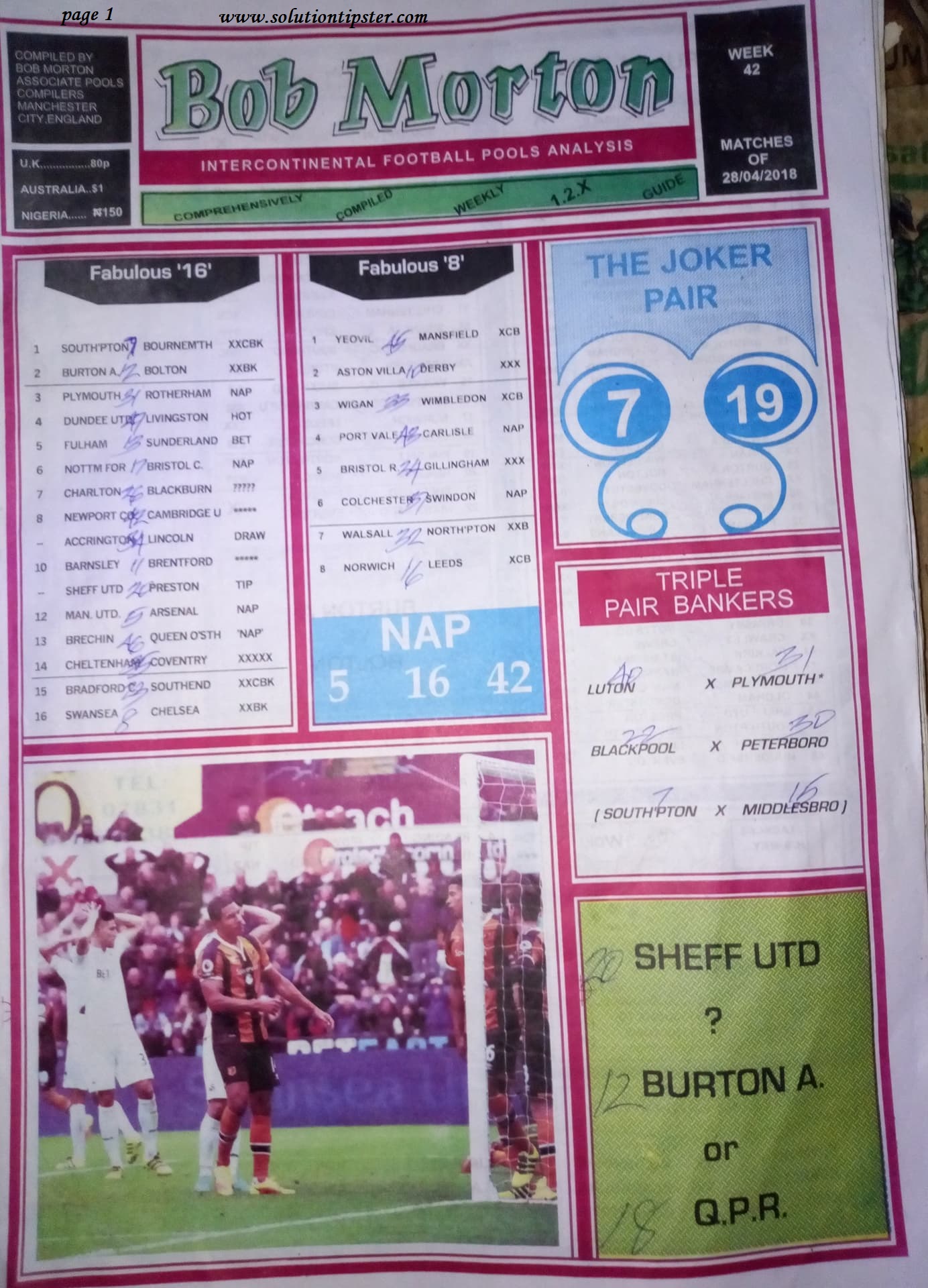 Week 42 Pool RSK Papers 2018: Capital, Bob Morton, Soccer Research ...