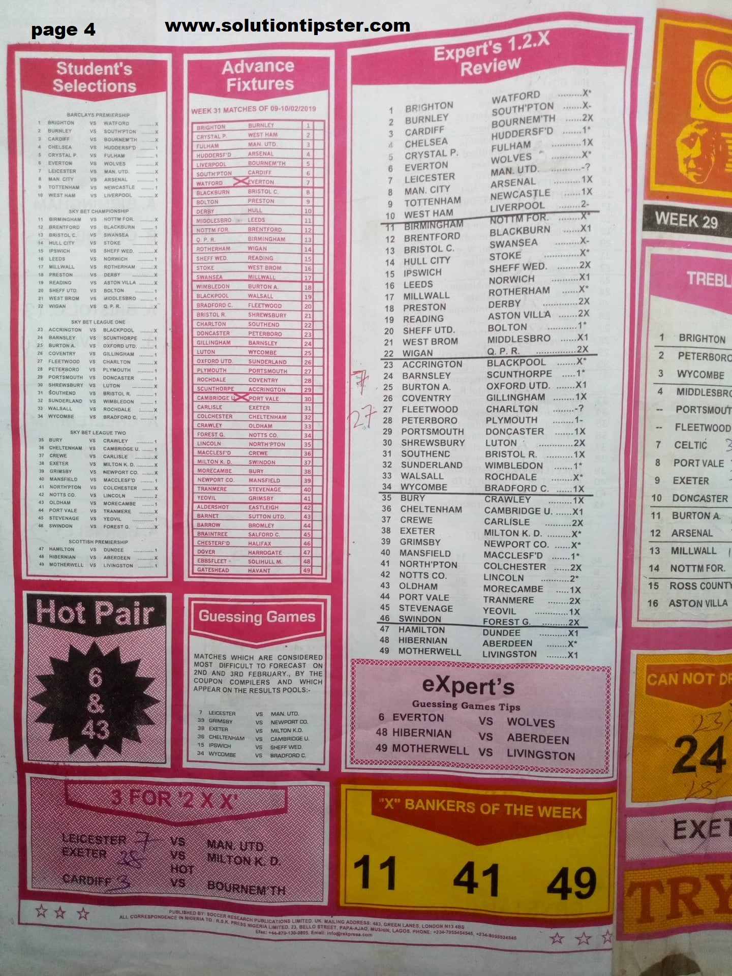 Week 30 Pool RSK Papers 2019: Soccer, Bob Morton, Capital Intl, Winstar ...