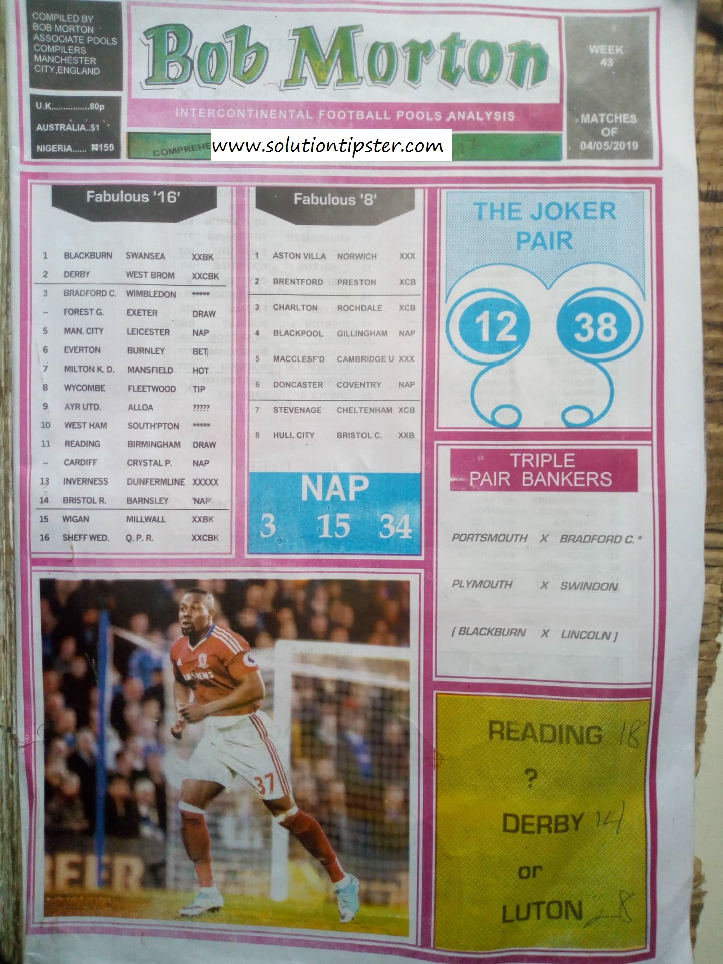 Week 43 Pool RSK Papers 2019: Soccer, Bob Morton, Capital Intl, Winstar, BigWin - SolutionTipster