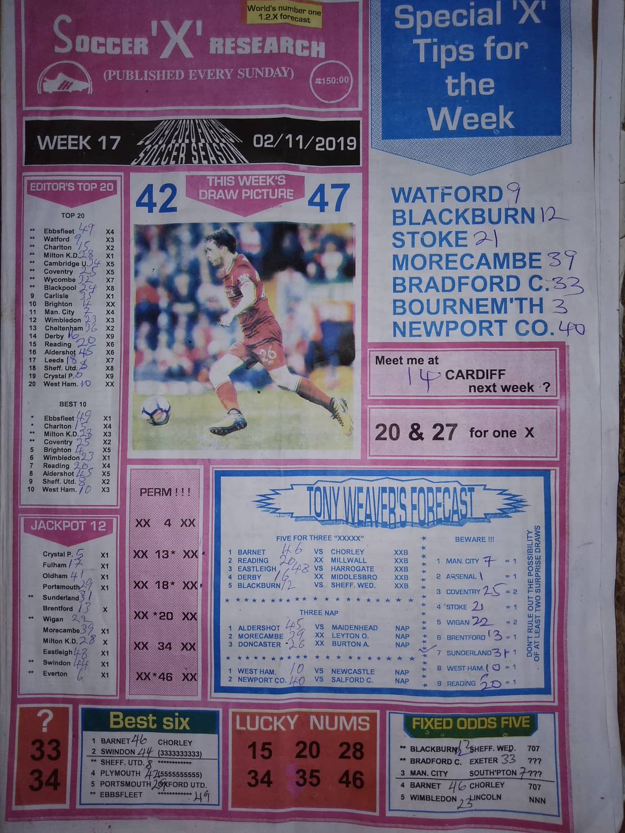 Week 17 Pools RSK Papers 2019: Soccer, Bob Morton, Capital Intl ...