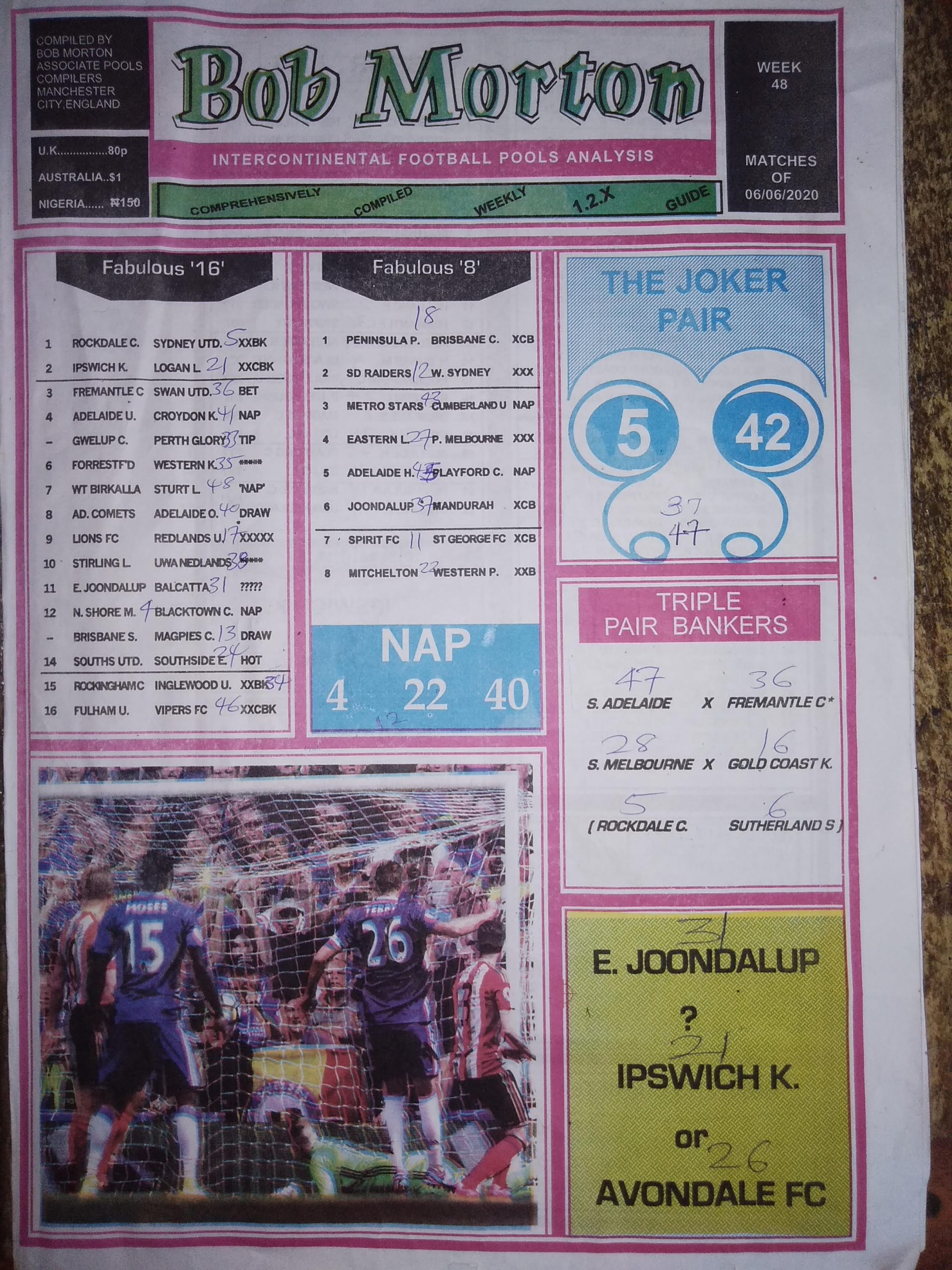 Week 48 Pools RSK Papers 2020: Soccer, Bob Morton, Capital Intl ...