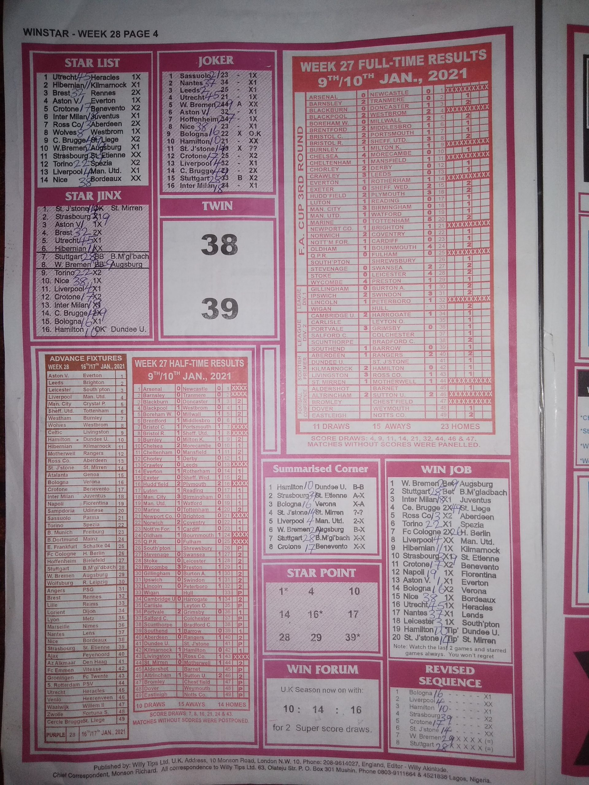 Week 28 Pools RSK Papers 2021: Soccer, Bob Morton, Capital Intl ...