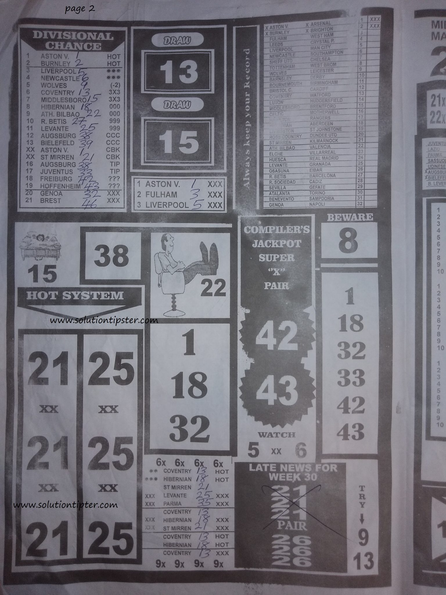 Week 31 Pools RSK Papers 2021: Soccer, Bob Morton, Capital Intl ...