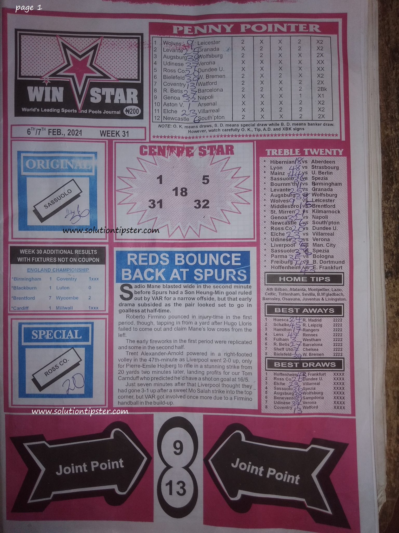 Week 31 Pools RSK Papers 2021: Soccer, Bob Morton, Capital Intl ...