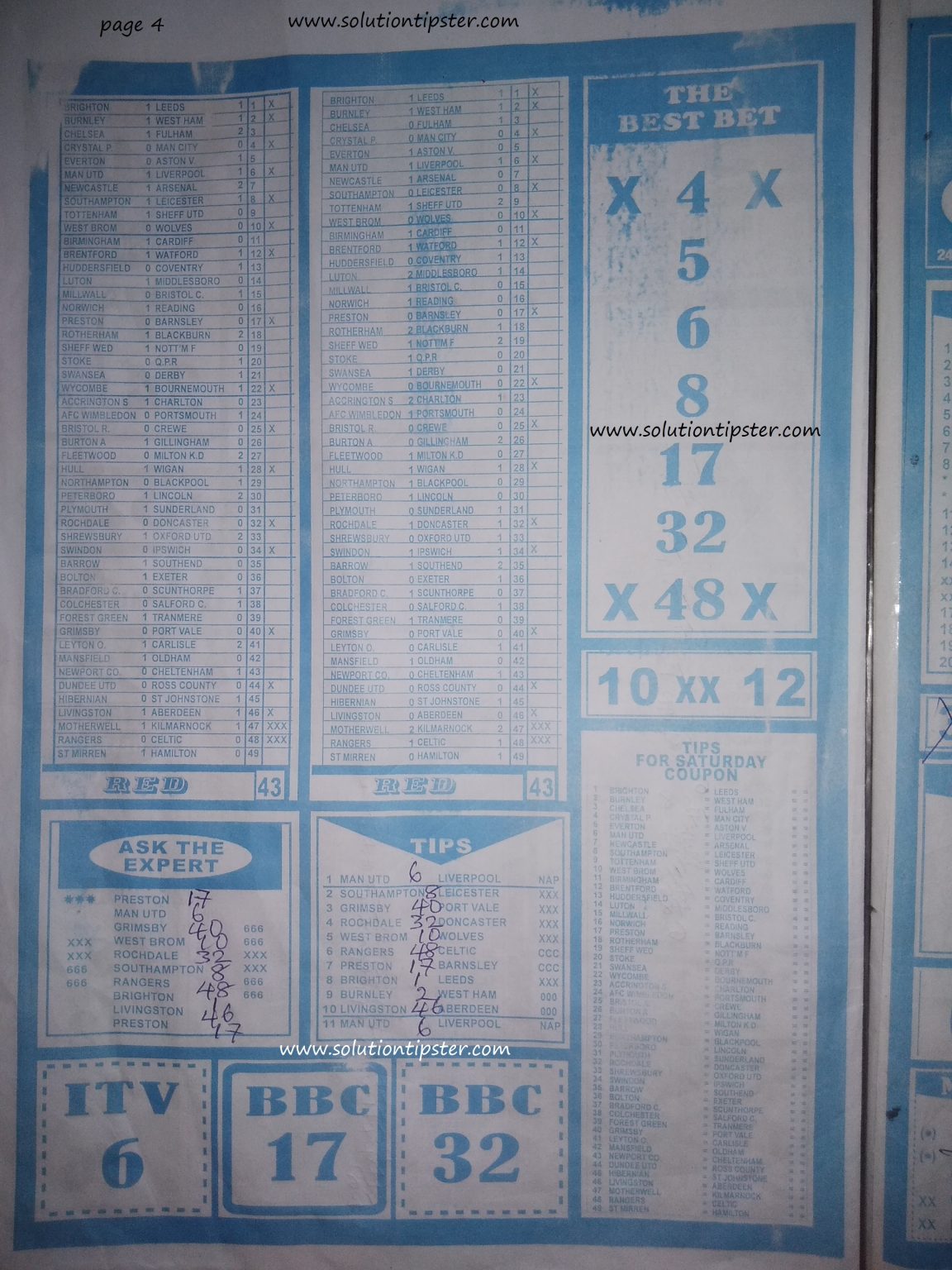 Week 43 Pools RSK Papers 2021: Soccer, Bob Morton, Capital Intl ...