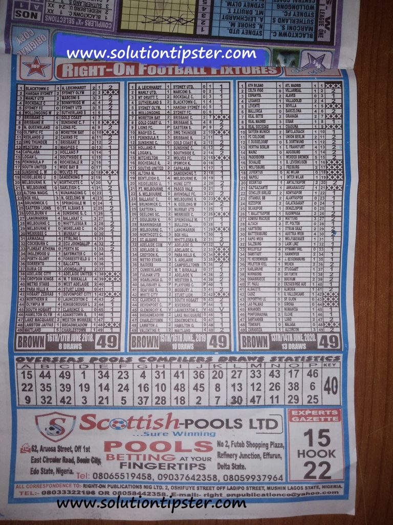 Week 49 Pools RSK Papers 2021: Soccer, Bob Morton, Capital Intl ...