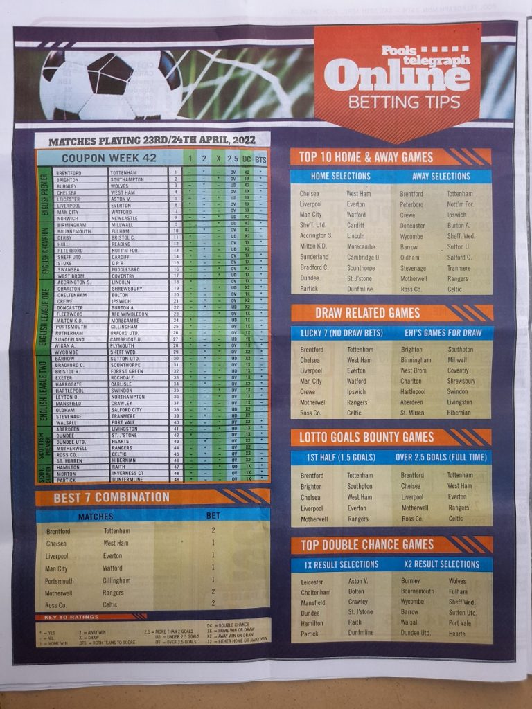 Week 43 Pools RSK Papers 2022: Soccer, Bob Morton, Capital Intl ...