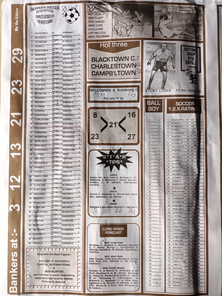 Week 49 Pools RSK Papers 2022: Soccer, Bob Morton, Capital Intl ...