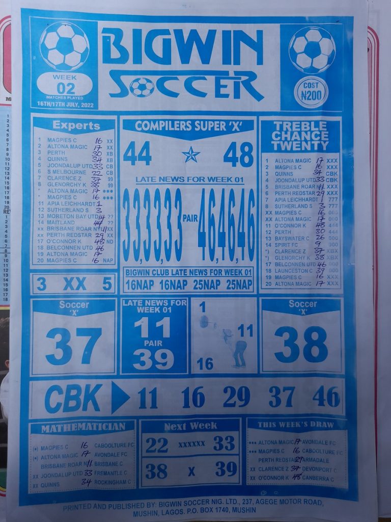 Week 2 Pools RSK Papers 2022: Soccer, Bob Morton, Capital Intl, Winstar ...