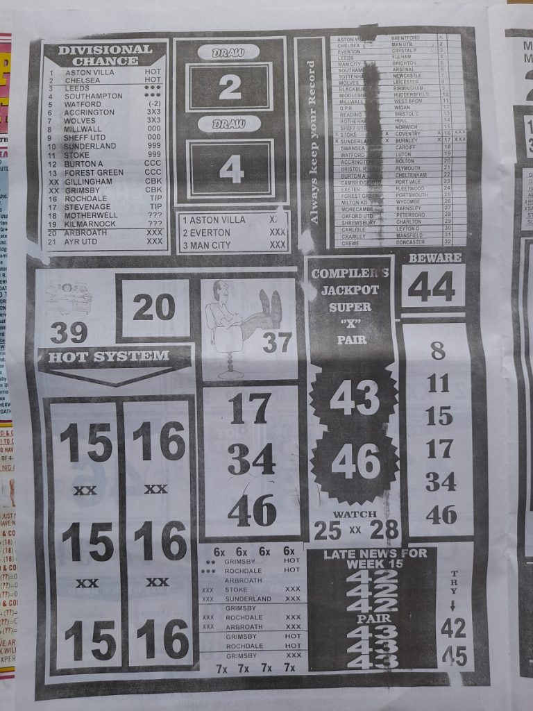 Week 16 Pools RSK Papers 2022: Soccer, Bob Morton, Capital Intl ...