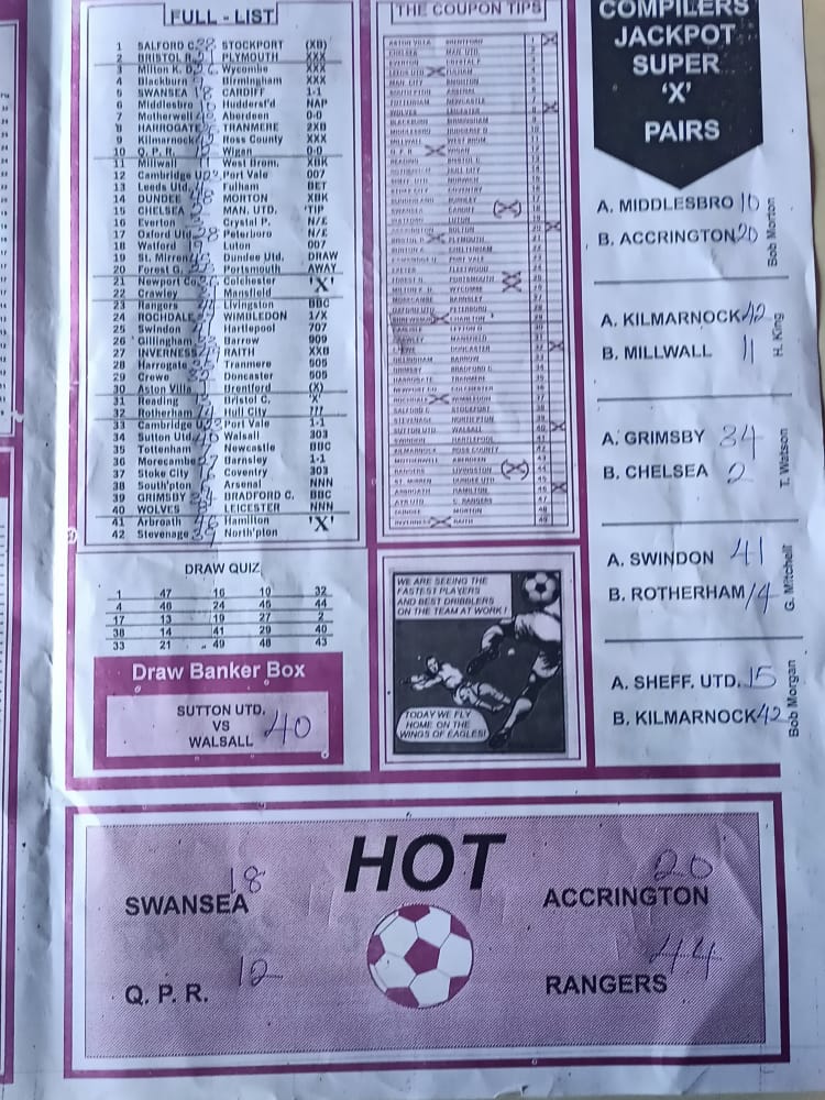 Week 16 Pools RSK Papers 2022: Soccer, Bob Morton, Capital Intl ...