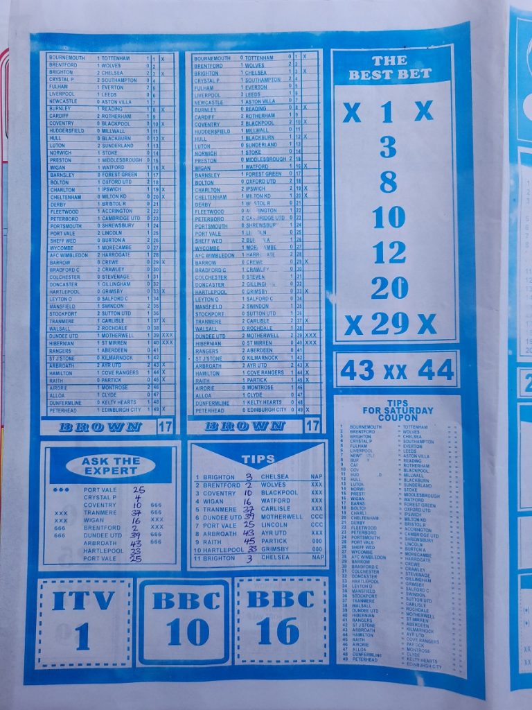 Week 17 Pools RSK Papers 2022: Soccer, Bob Morton, Capital Intl ...