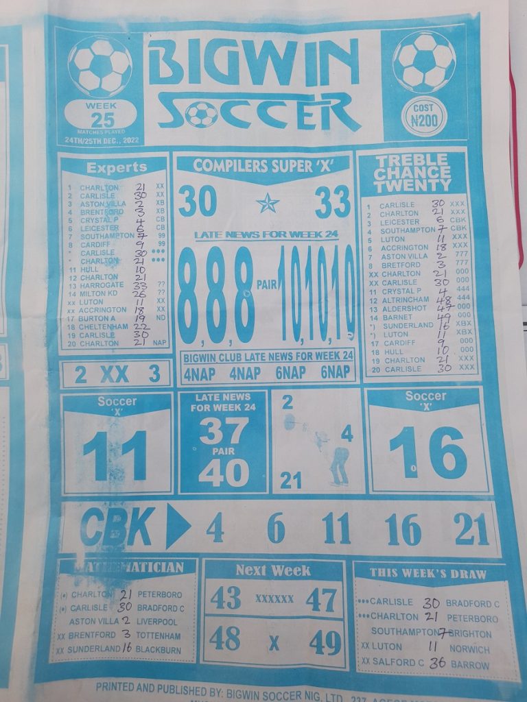 Week 25 Pools RSK Papers 2022: Soccer, Bob Morton, Capital Intl, Winstar, BigWin - SolutionTipster