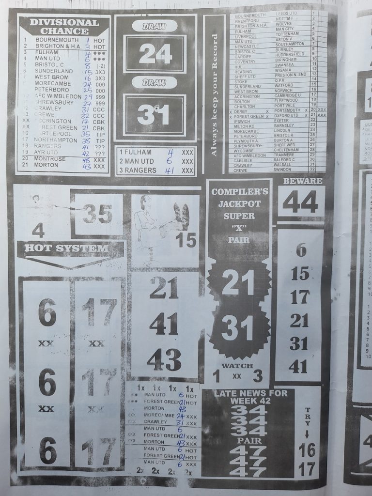 Week 43 Pools RSK Papers 2023: Soccer, Bob Morton, Capital Intl ...