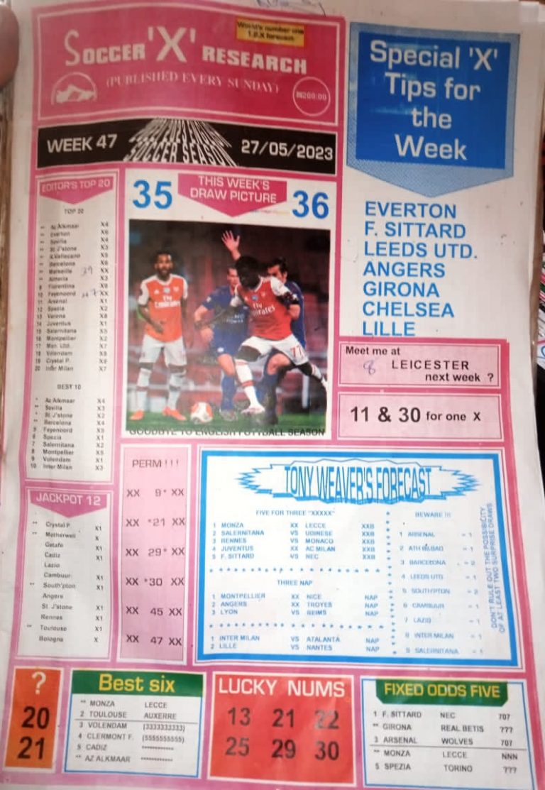 Week 47 Pools RSK Papers 2023: Soccer, Bob Morton, Capital Intl ...