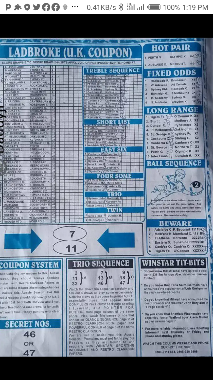 Week 2 Pools RSK Papers 2023: Soccer, Bob Morton, Capital Intl, Winstar ...