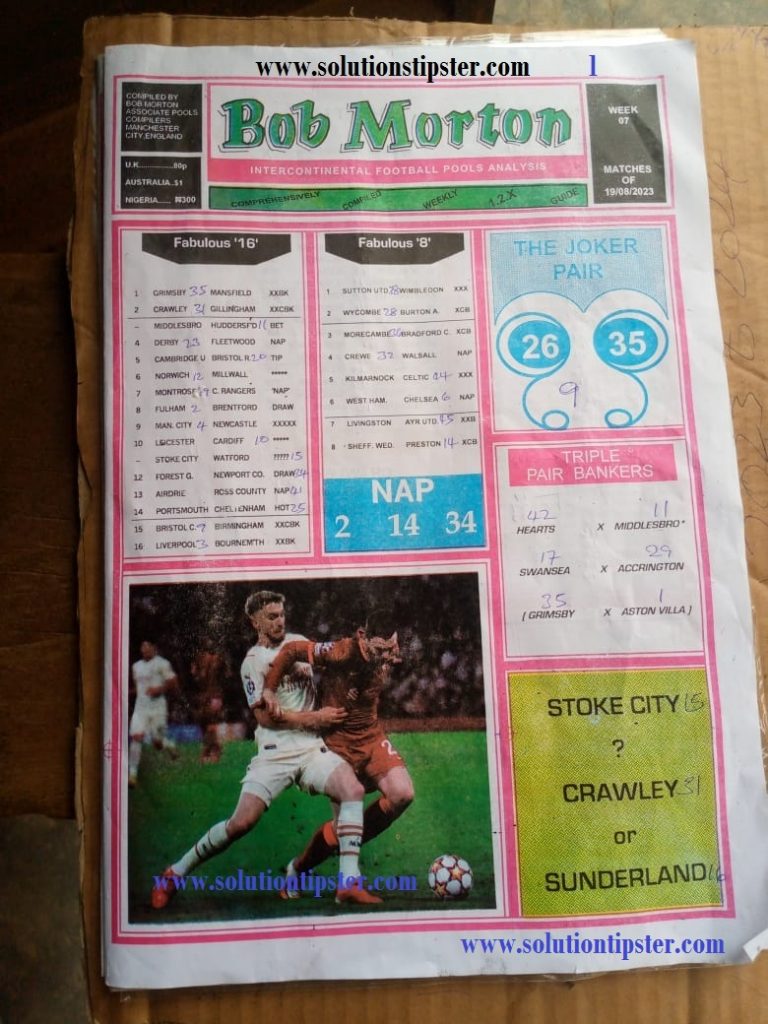 Week 7 Pools RSK Papers 2023: Soccer X Research, Bob Morton, Capital Intl, Winstar, BigWin ...