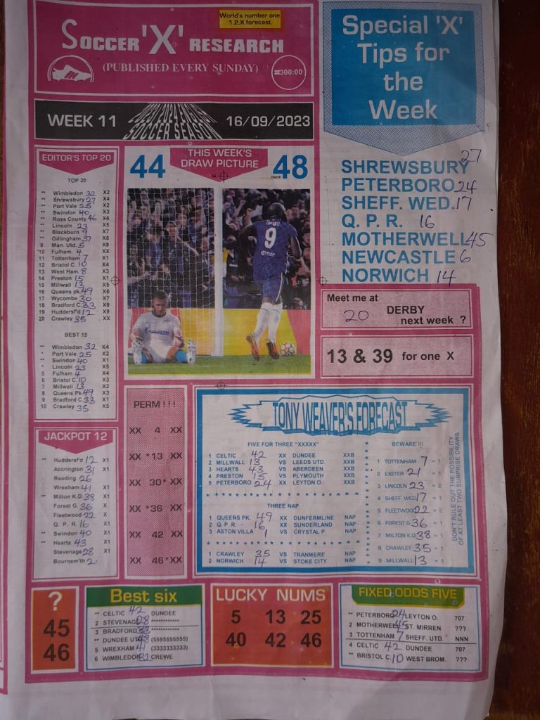 Week 11 Pools RSK Papers 2023: Soccer X Research, Bob Morton, Capital ...