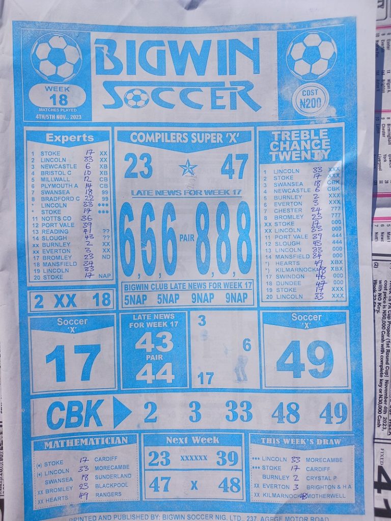 Week 18 Pools RSK Papers 2023: Soccer X Research, Bob Morton, Capital ...