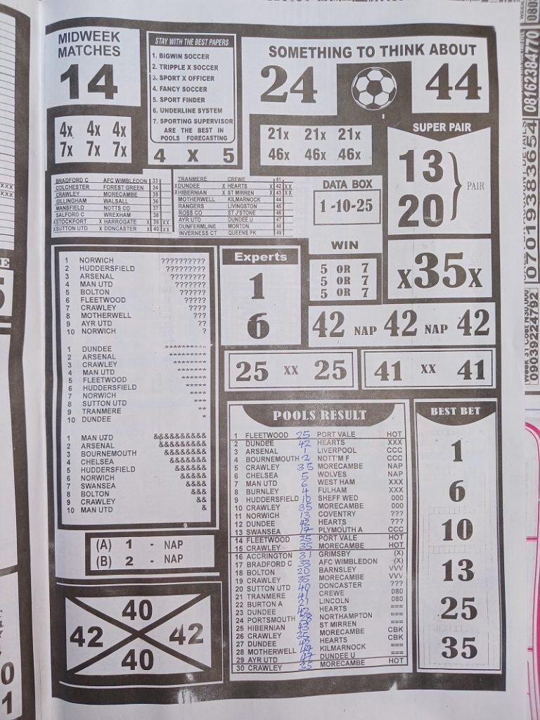 Week 31 Pools RSK Papers 2024: Soccer X Research, Bob Morton, Capital Intl, Winstar, BigWin ...