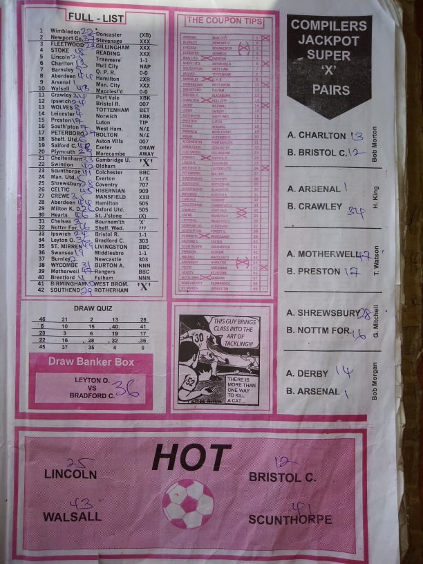 Week 23 Pools RSK Papers 2019: Soccer, Bob Morton, Capital Intl ...