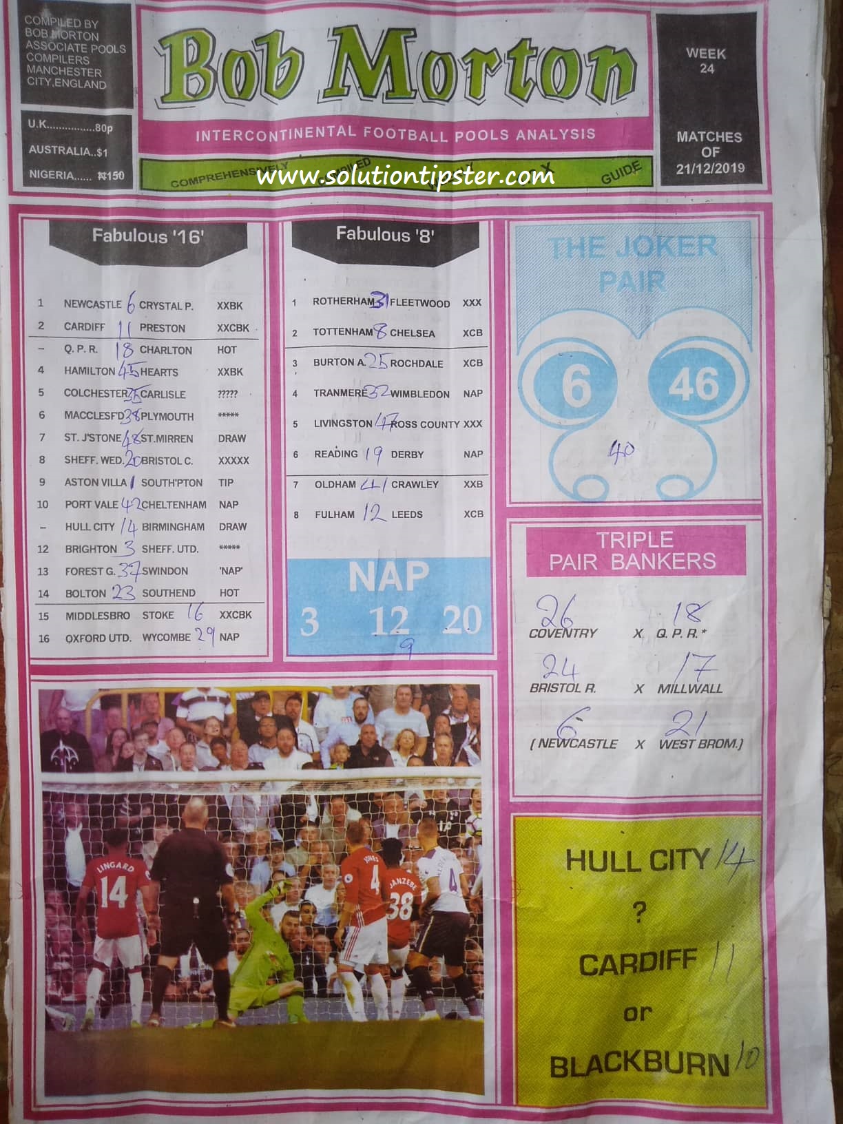 Week 24 Pools RSK Papers 2019: Soccer, Bob Morton, Capital Intl ...