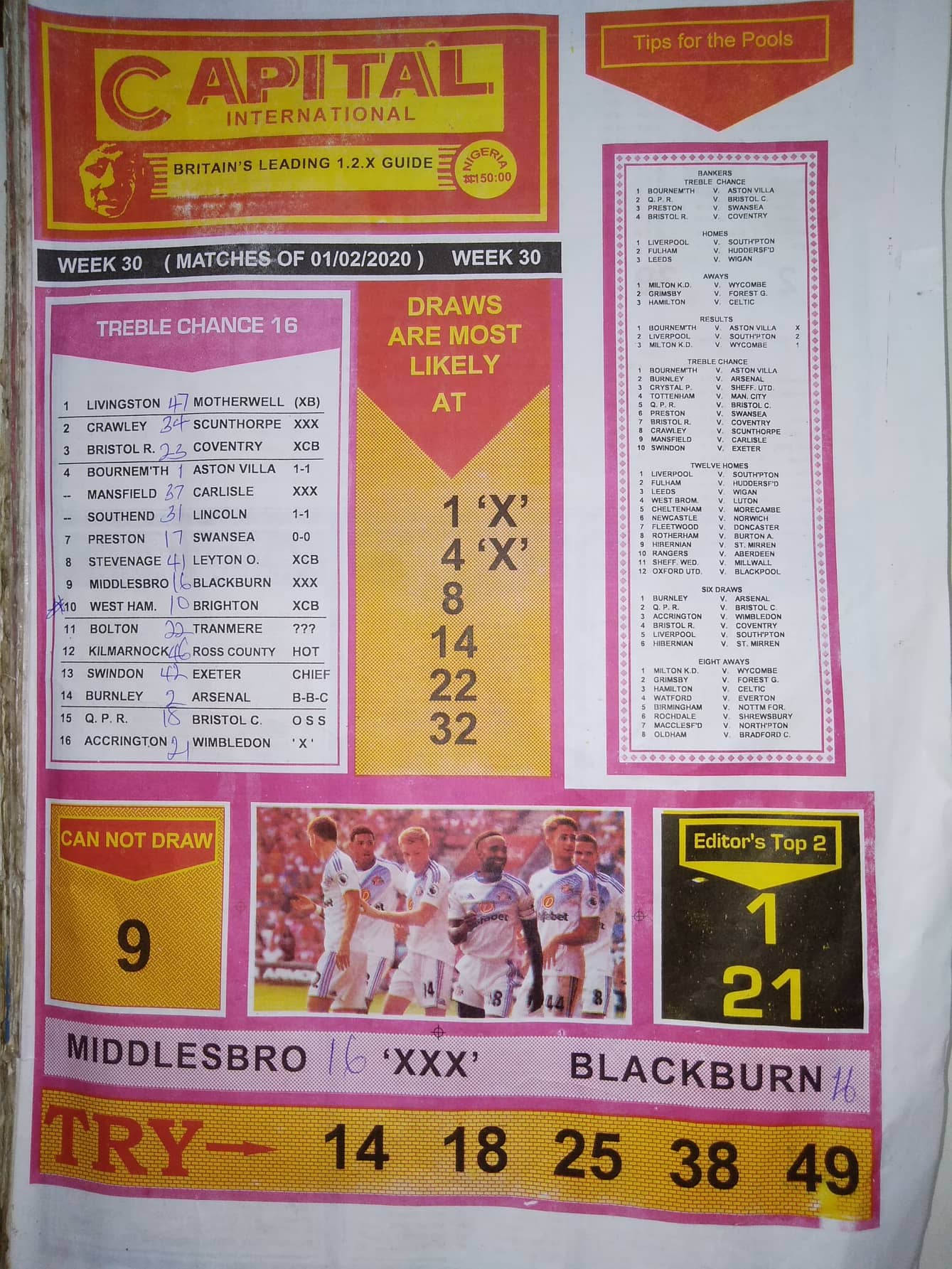 Week 30 Pools RSK Papers 2020: Soccer, Bob Morton, Capital Intl ...