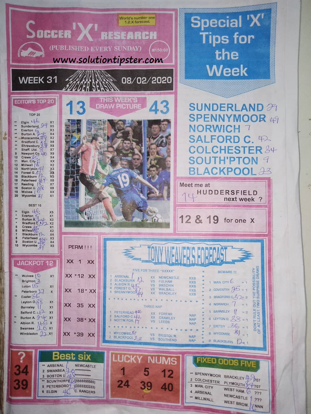 Week 31 Pools RSK Papers 2020: Soccer, Bob Morton, Capital Intl ...