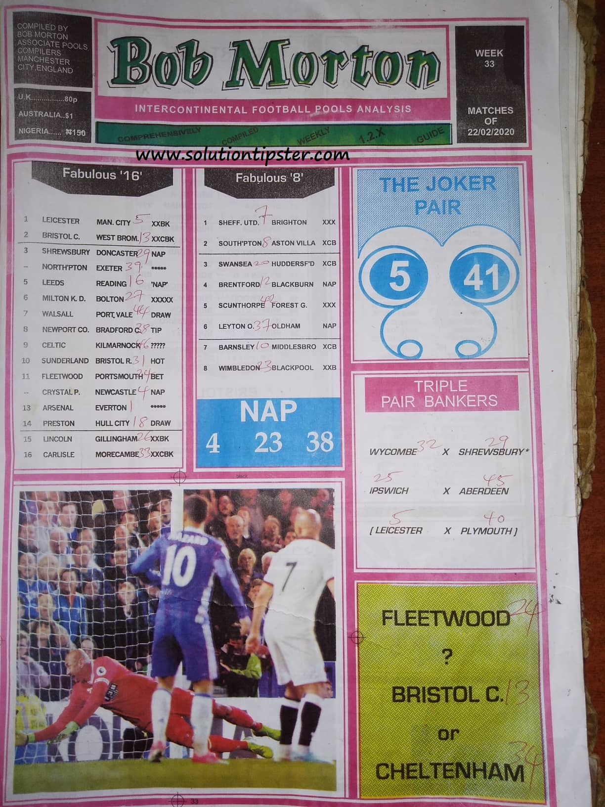 Week 33 Pools RSK Papers 2020: Soccer, Bob Morton, Capital Intl ...